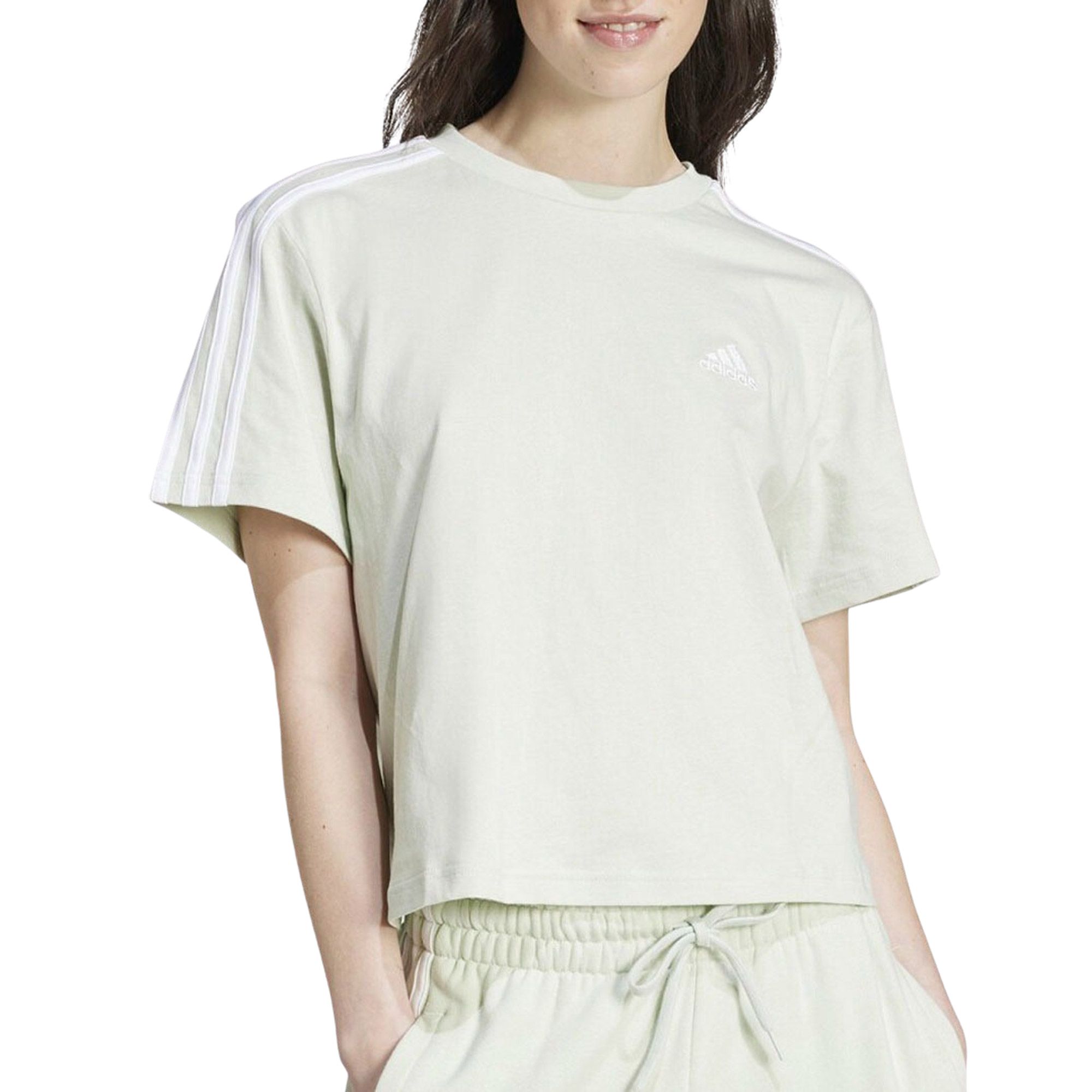 Adidas Essentials 3-Stripes Cropped Shirt Dames | Plutosport