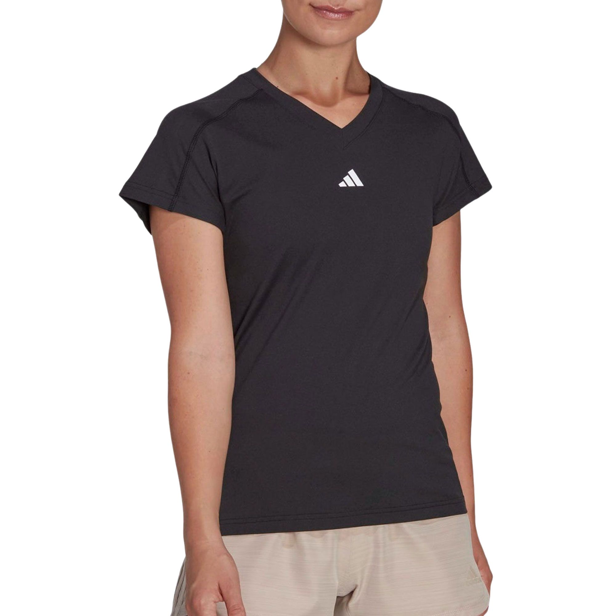 Adidas Train Essentials Minimal Branding Damenshirt V-Ausschnitt ...
