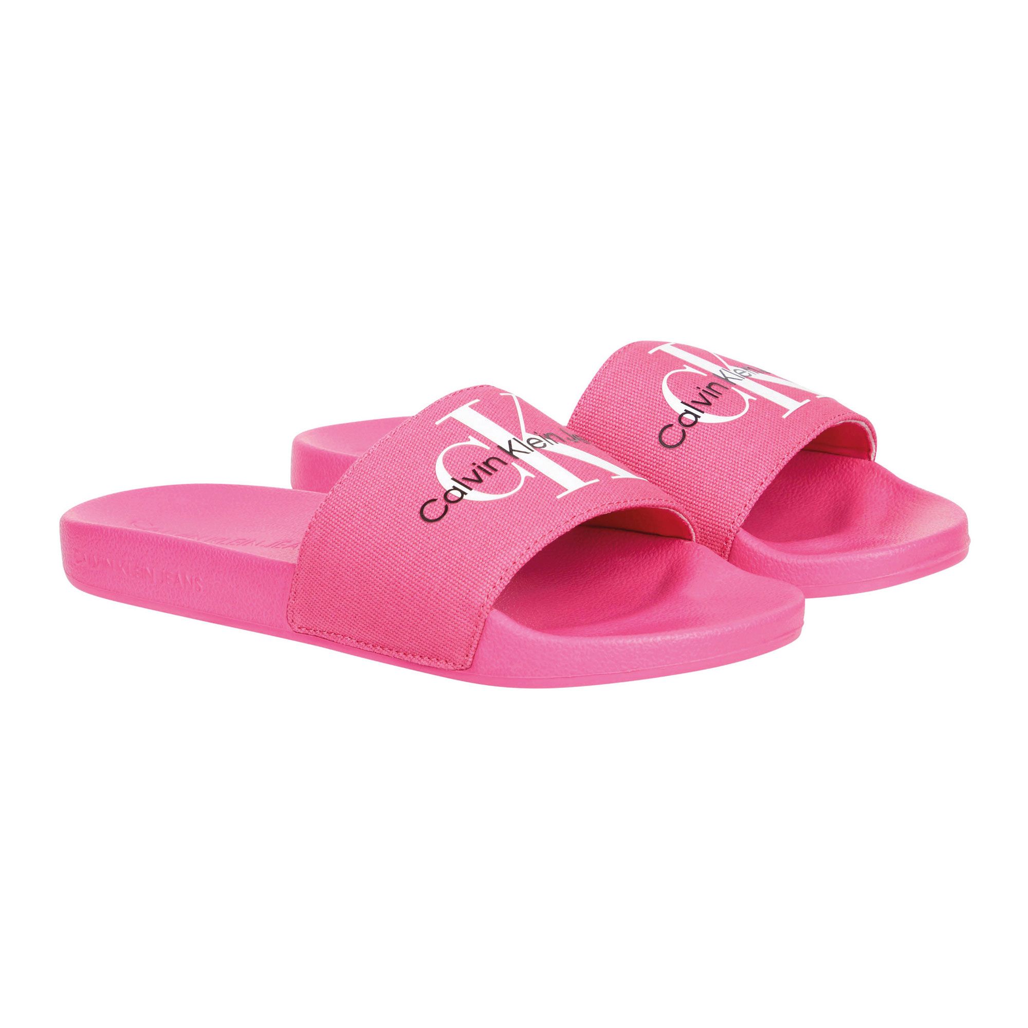 Calvin Klein Slide Monogram Slippers Dames | Plutosport